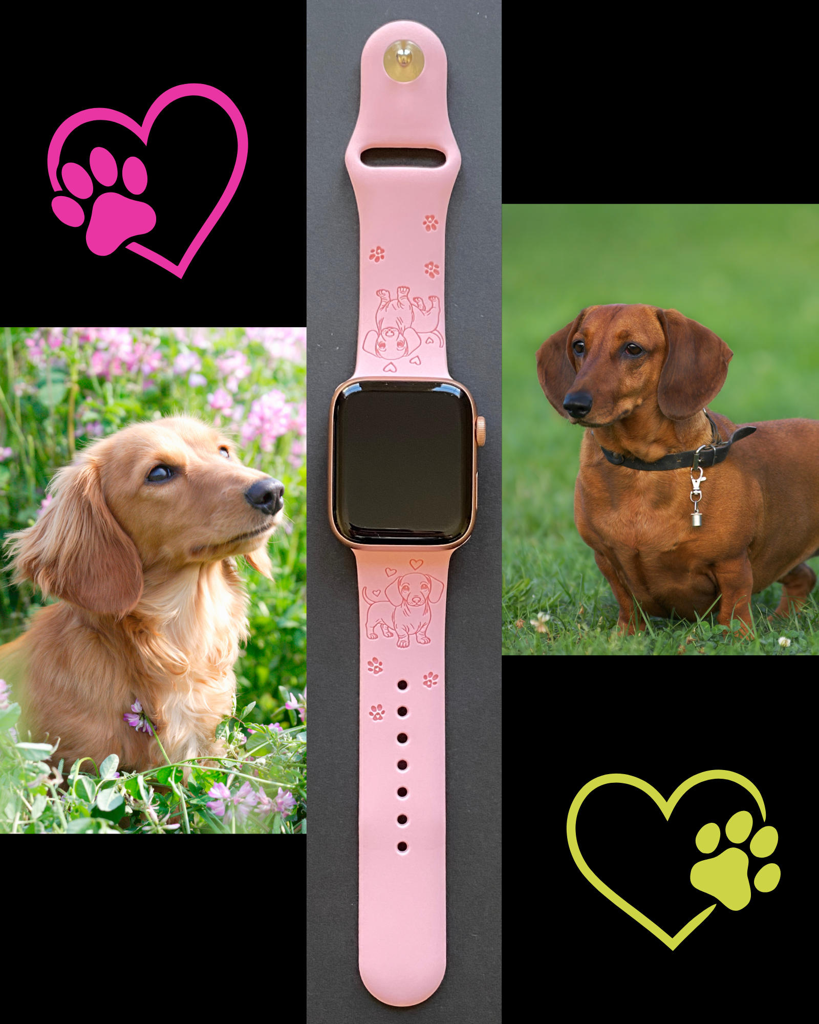My Dachshund Dog Apple Watch Silicone Engraved Band – Lux Bands Shop