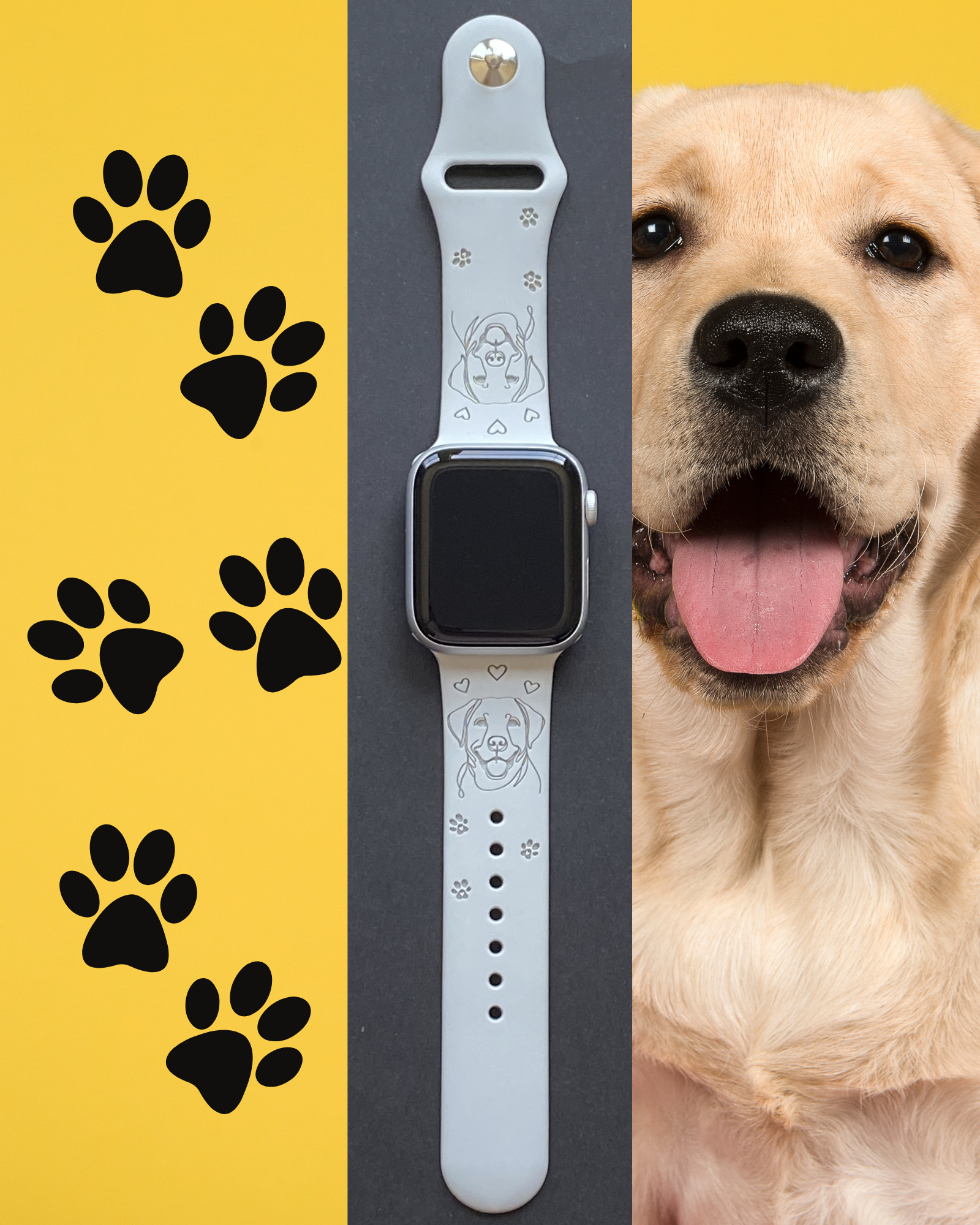 Labrador Retriever Dog Apple Watch Silicone Engraved Band – Lux Bands Shop