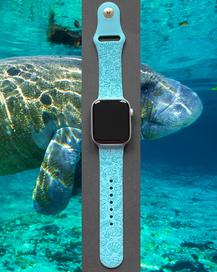 Manatee Apple Watch Silicone Engraved Band – Lux Bands Shop
