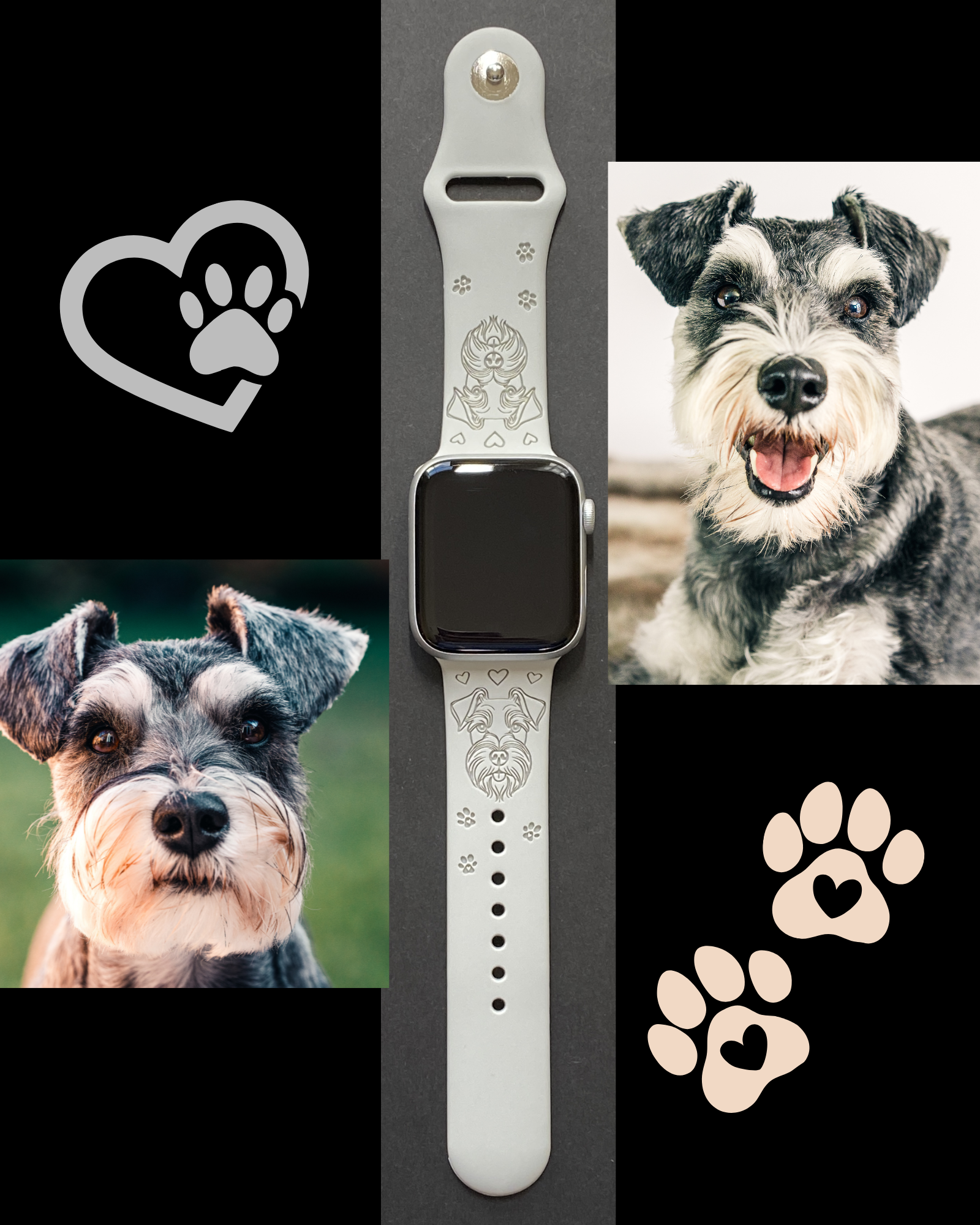 My Schnauzer Dog Apple Watch Silicone Engraved Band – Lux Bands Shop