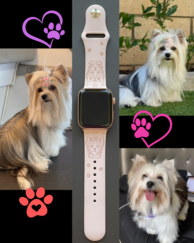 My Yorkie Apple Watch Silicone Engraved Band – Lux Bands Shop