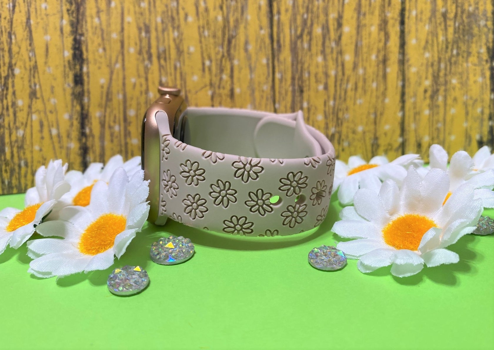 Spring Flower Apple Watch Silicone Engraved Band – Lux Bands Shop