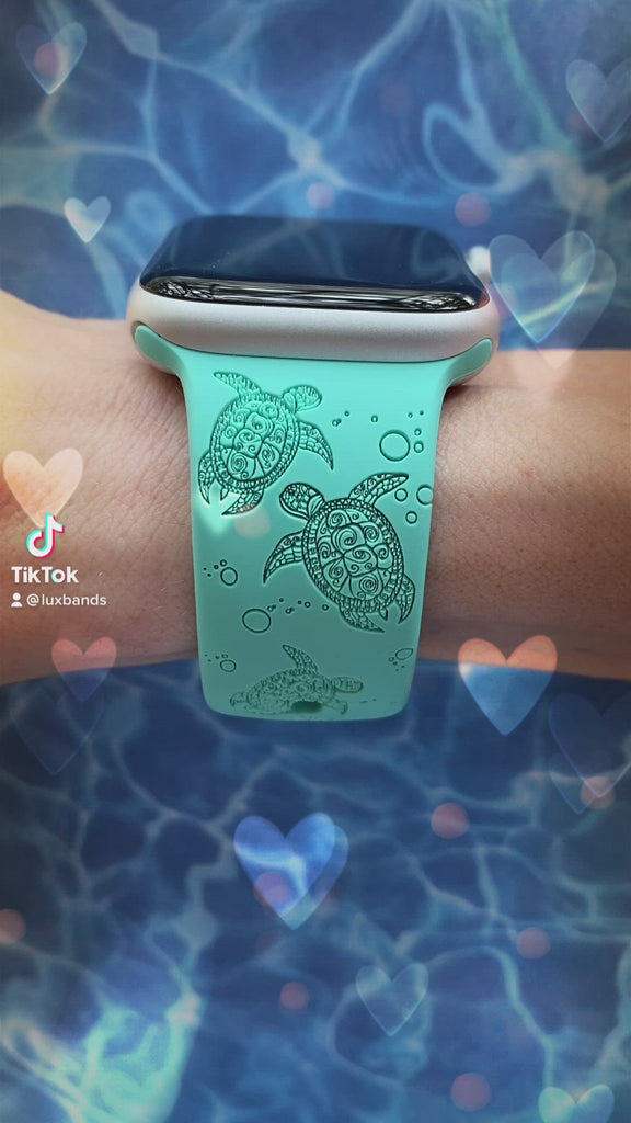 Turtles Apple Watch Silicone Engraved Band – Lux Bands Shop
