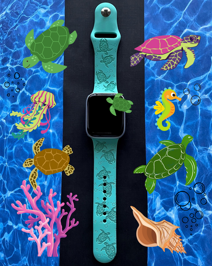 Turtles Apple Watch Silicone Engraved Band – Lux Bands Shop